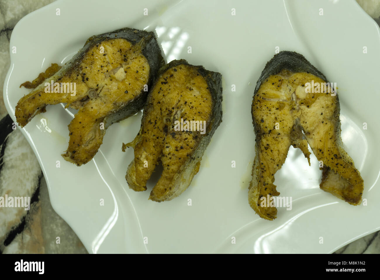 fried fish cuisine deep diet fast fat golden Stock Photo - Alamy