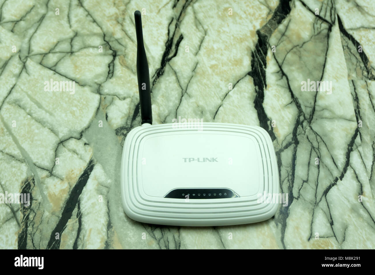 White wifi router TP link with antennas isolated-Russia Berezniki ...