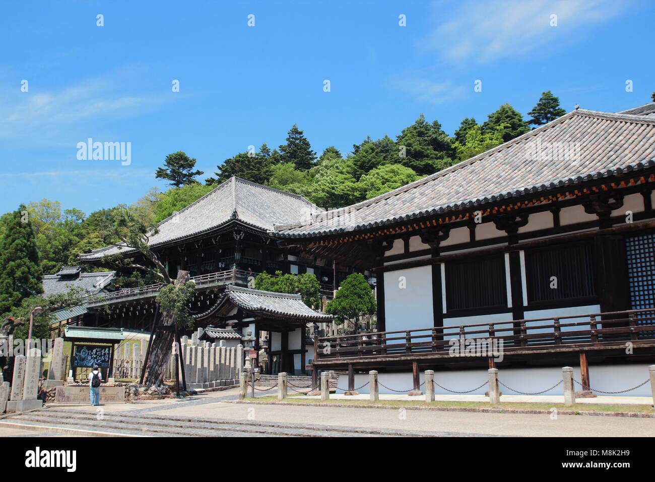 View of amazing ancient architecture of Nigatsu-do Hall above the ...