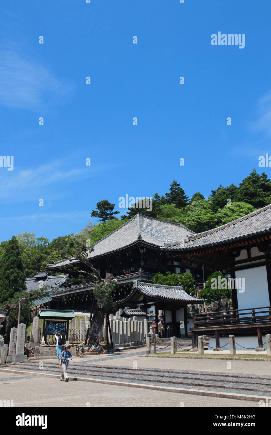 View of amazing ancient architecture of Nigatsu-do Hall above the ...