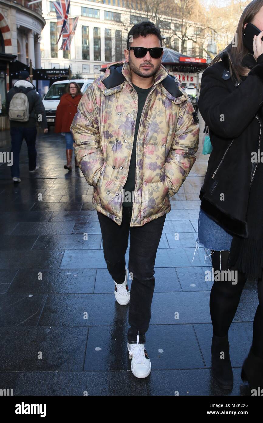Ryan Thomas wearing sunglasses as he leaves Global Studios in London ...