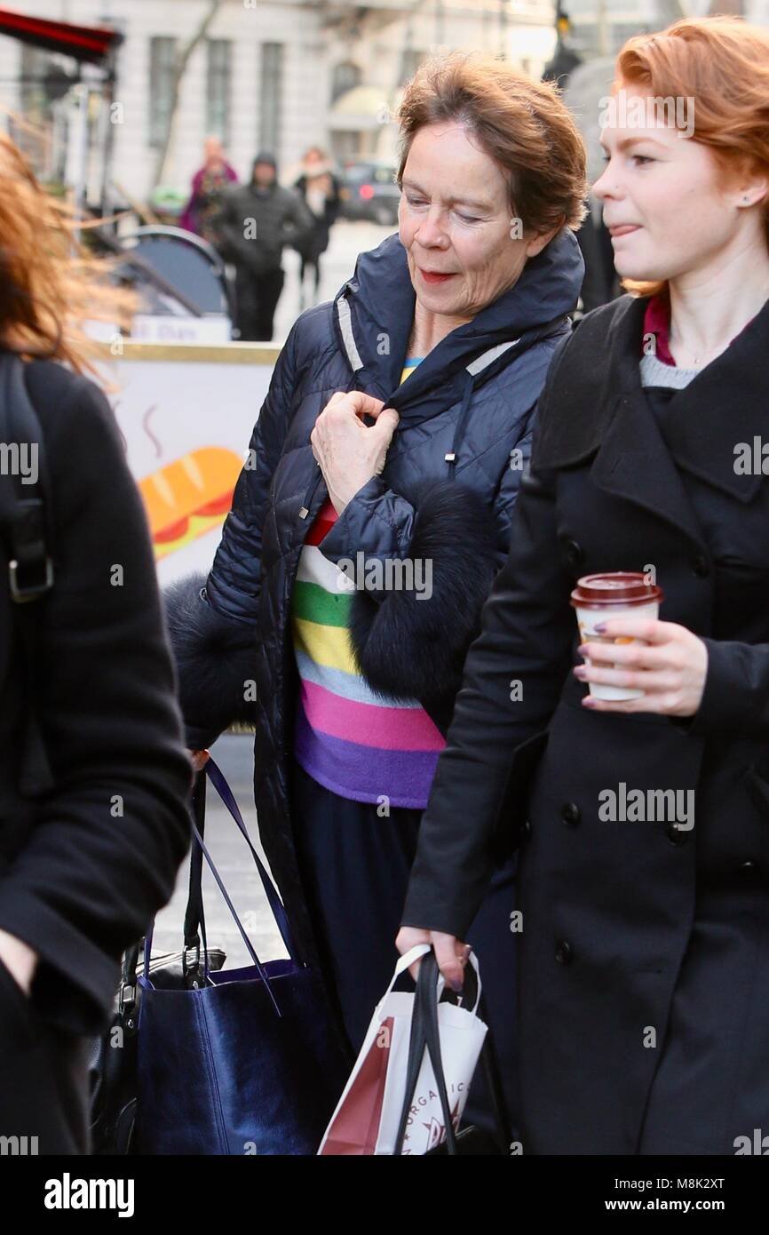 Celia Imrie seen arriving at Global Studios Featuring: Celia Imrie ...