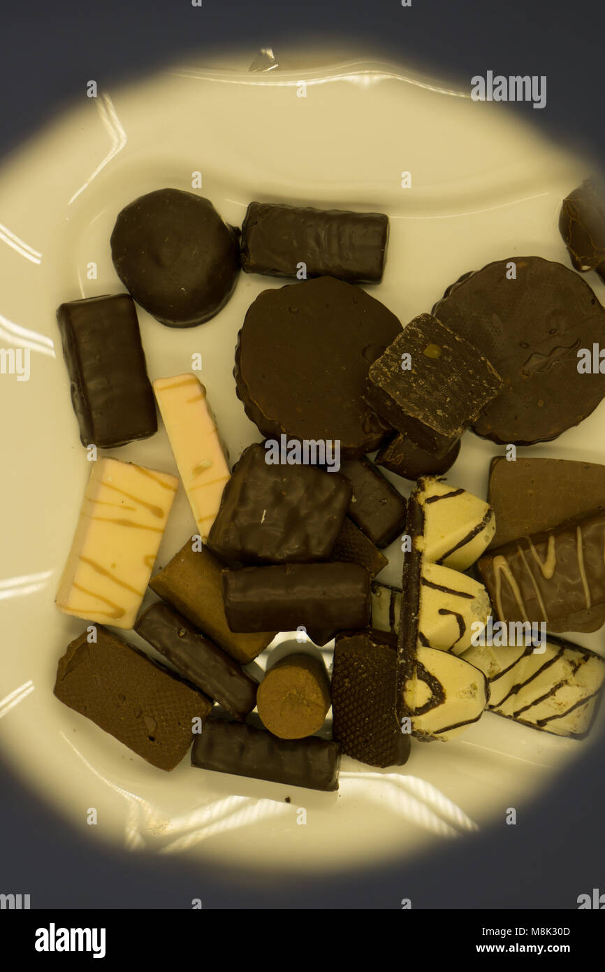 Handmade chocolate box stick chocolate slot Stock Photo - Alamy