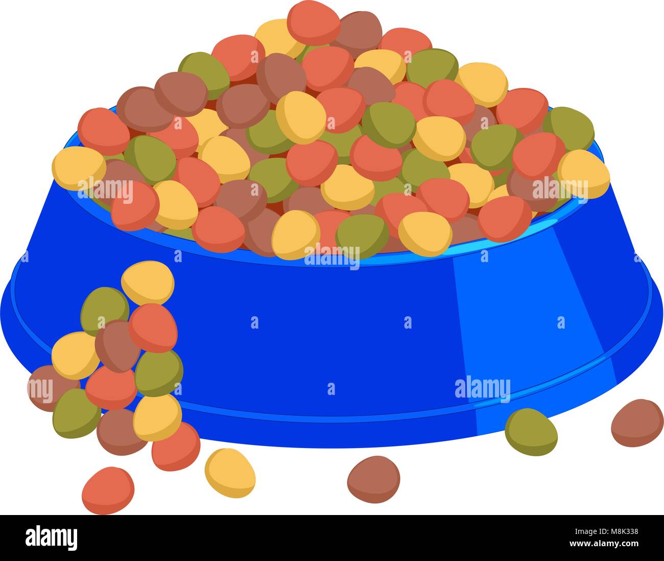 Colorful cartoon pet overfilled food bowl Stock Vector Image & Art - Alamy