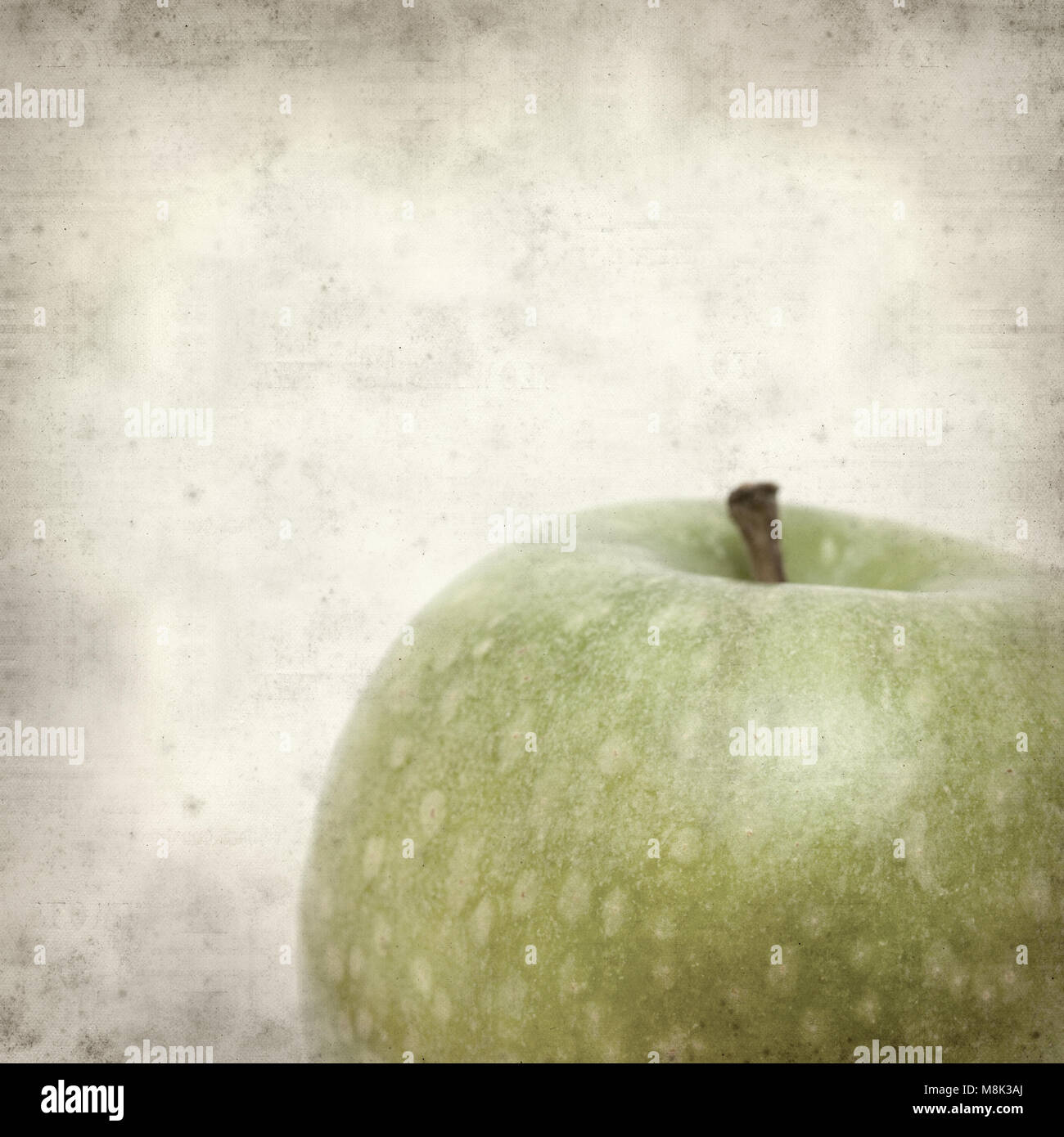 textured old paper background with green apples Stock Photo - Alamy