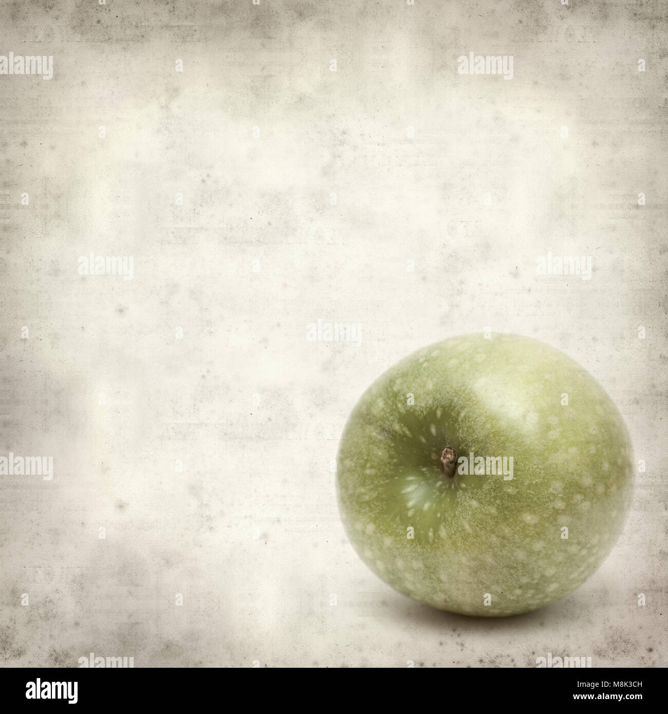 textured old paper background with green apples Stock Photo - Alamy