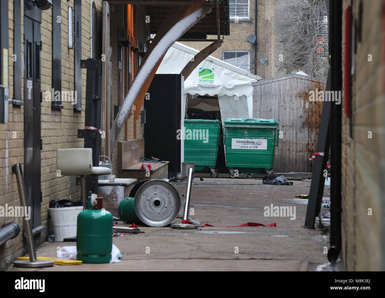The scene behind Blake's nightclub in Gravesend after a car drove down ...