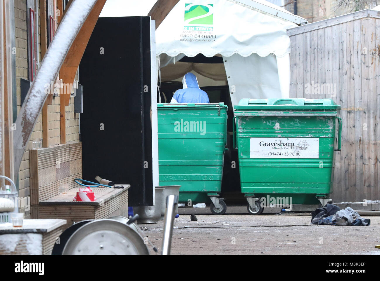 The scene behind Blake's nightclub in Gravesend after a car drove down ...