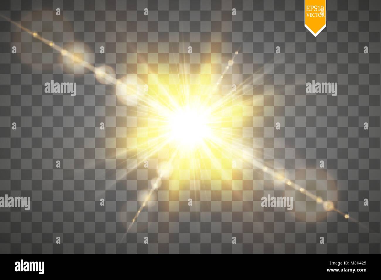Vector transparent sunlight special lens flare light effect. Sun flash ...