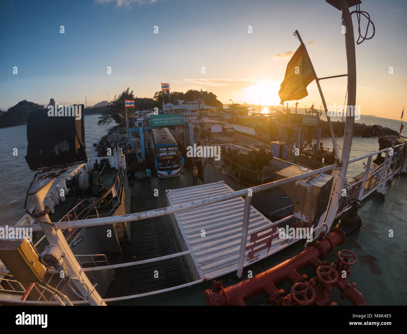Cars sunset lifeboat ferry ship, deck, equipment, Lifebuoy shipping ...