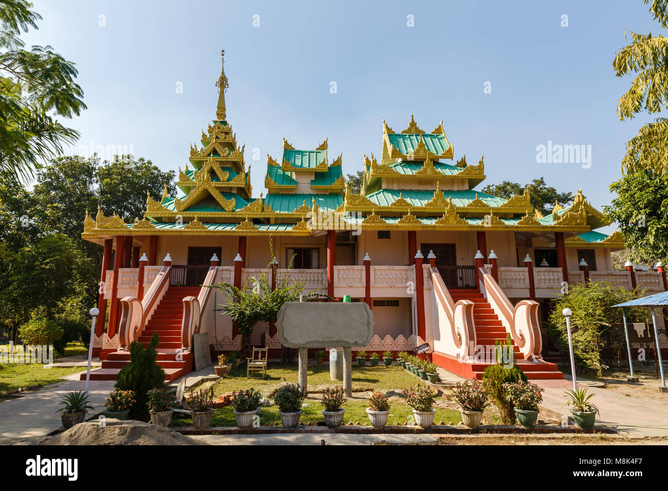 Lumbini, Nepal - November 17, 2016: Myanmar Golden Temple in Lumbini ... Lumbini, Nepal - November 17, 2016: Myanmar Golden Temple in Lumbini ...