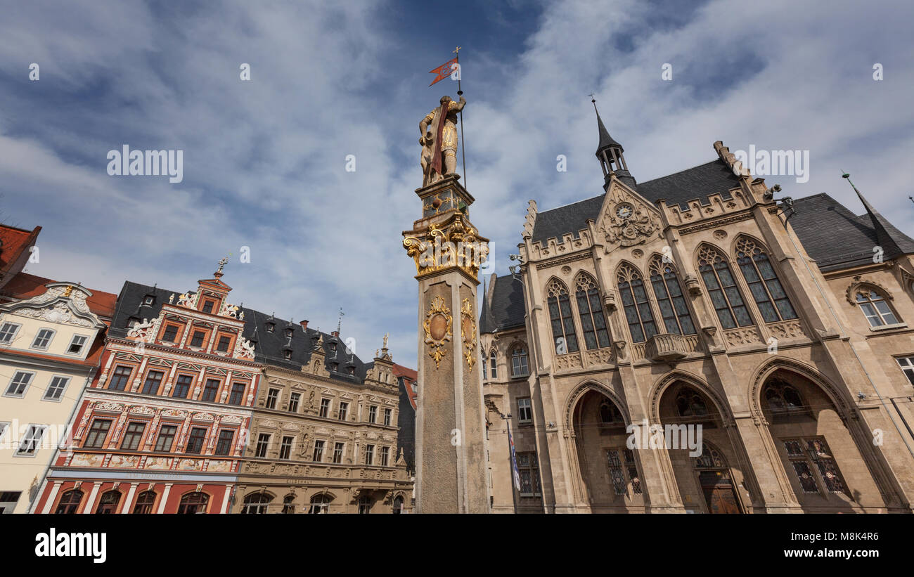 Fischmarkt in Erfurt, capital of Thuringia, Germany. From left ot right ...