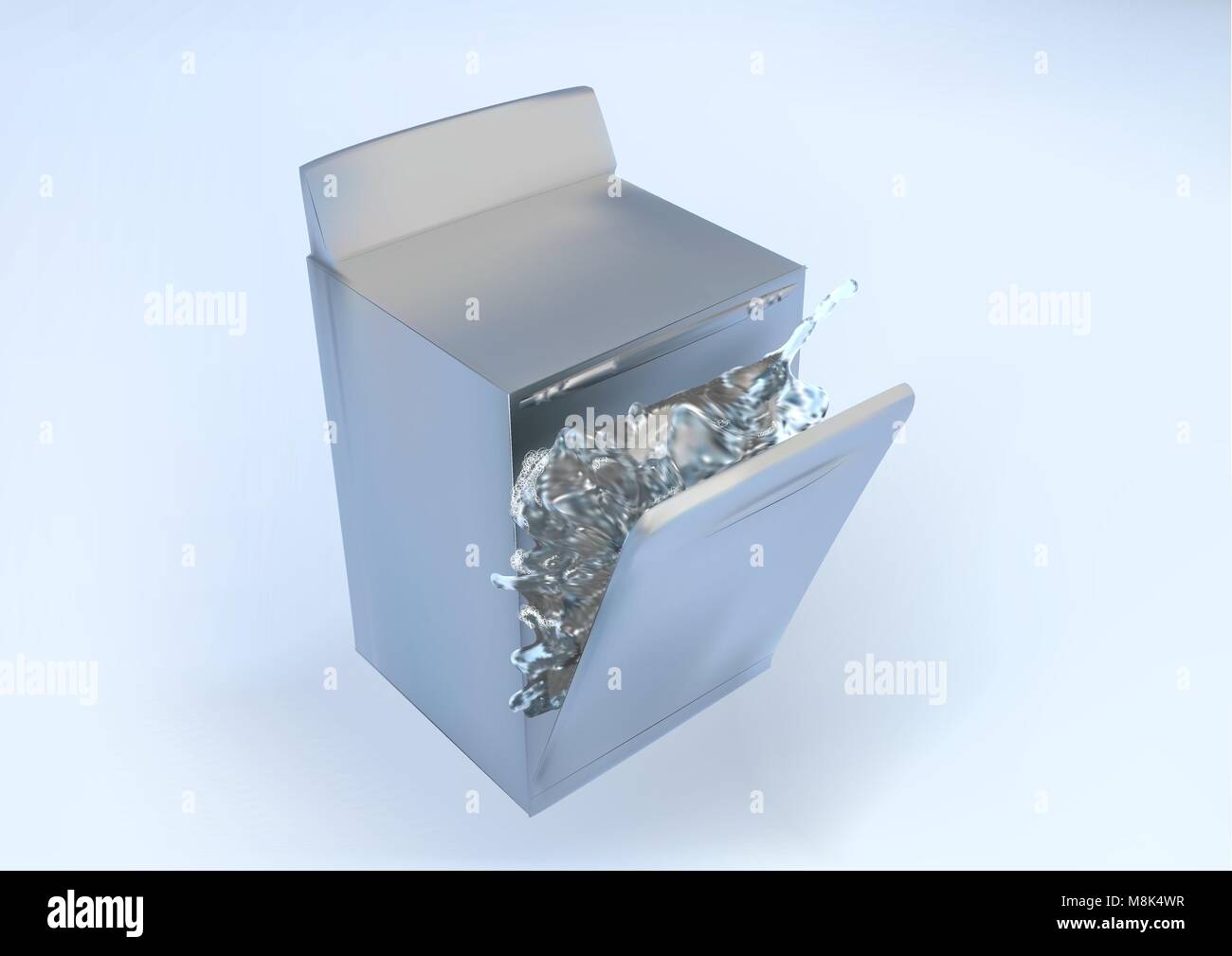 dishwasher with water on abstract blue background Stock Vector Image ...
