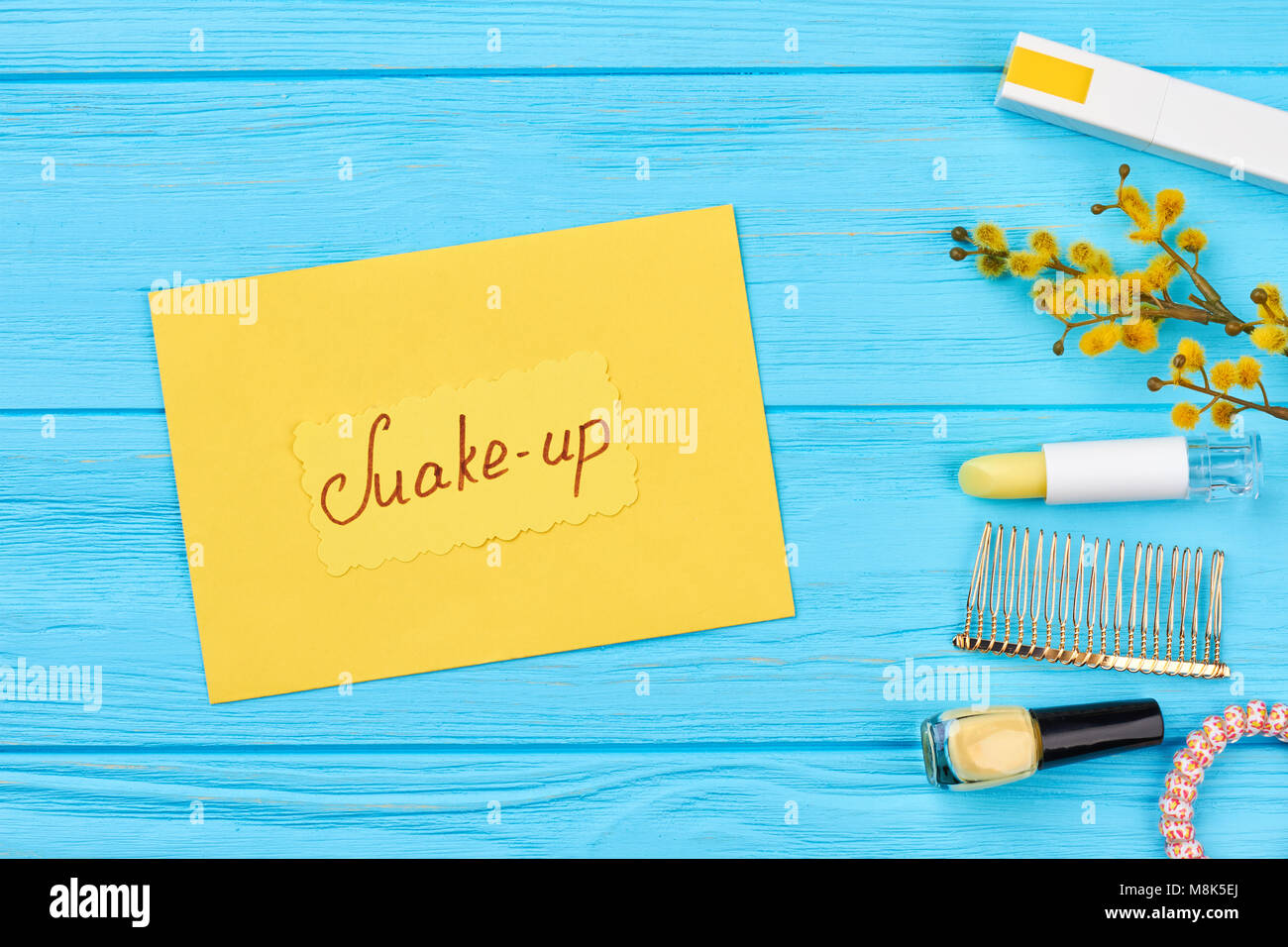 Beautiful cosmetics set, top view Stock Photo - Alamy