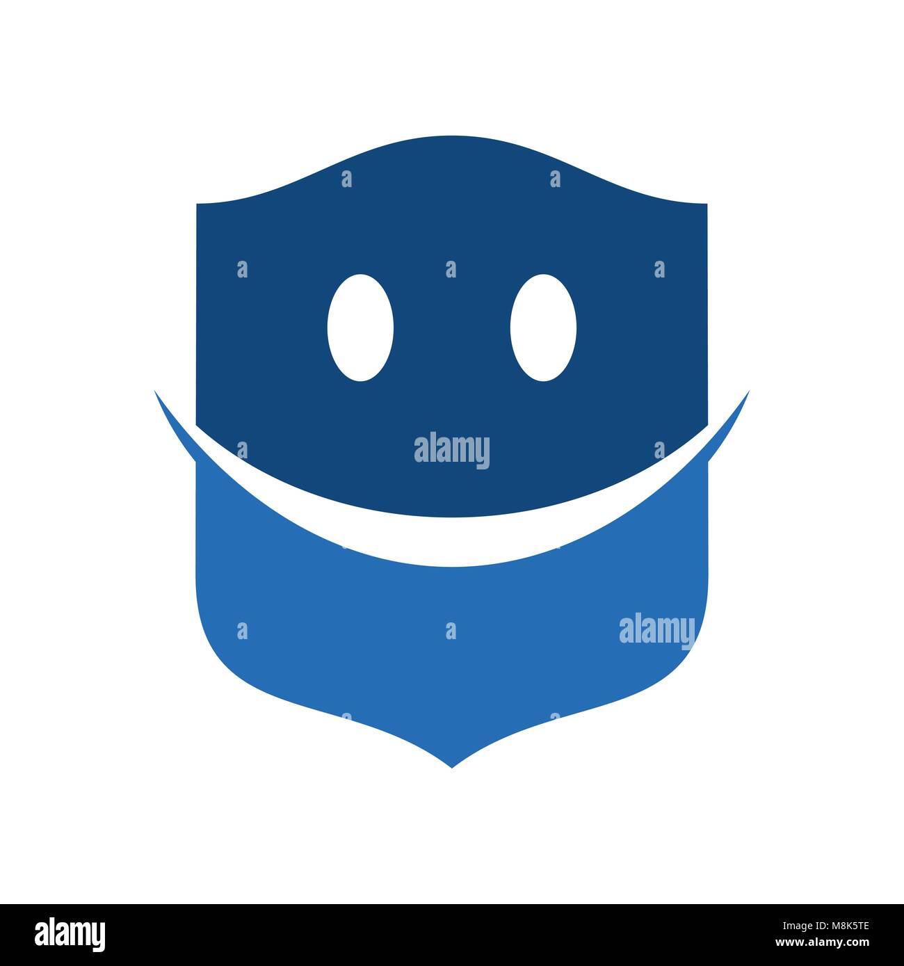 Happy Smiley Protection Blue Modern Shield Vector Symbol Graphic Logo ...