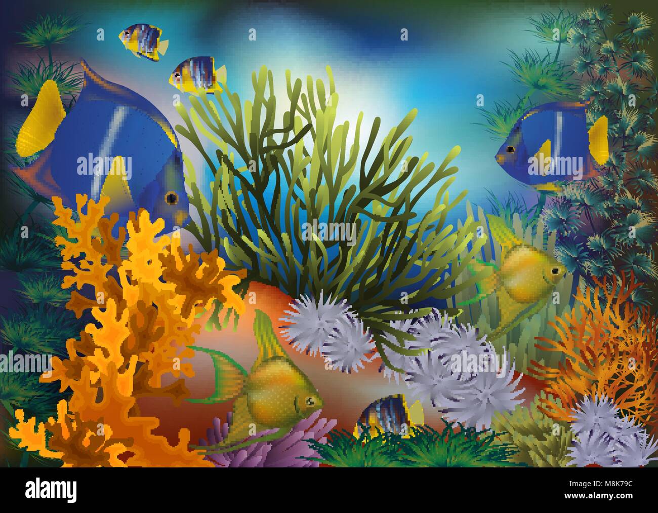Underwater tropical card, vector illustration Stock Vector Image & Art ...