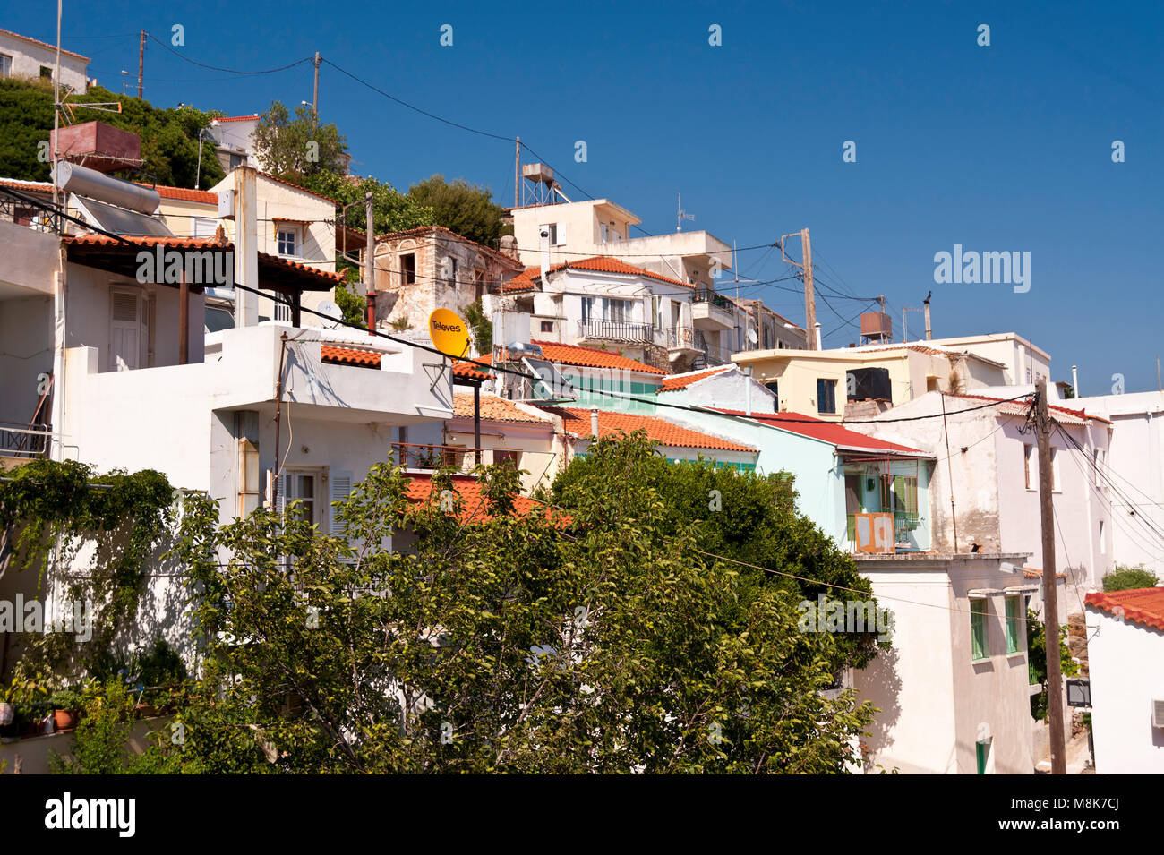 Old street of samos town hi-res stock photography and images - Alamy