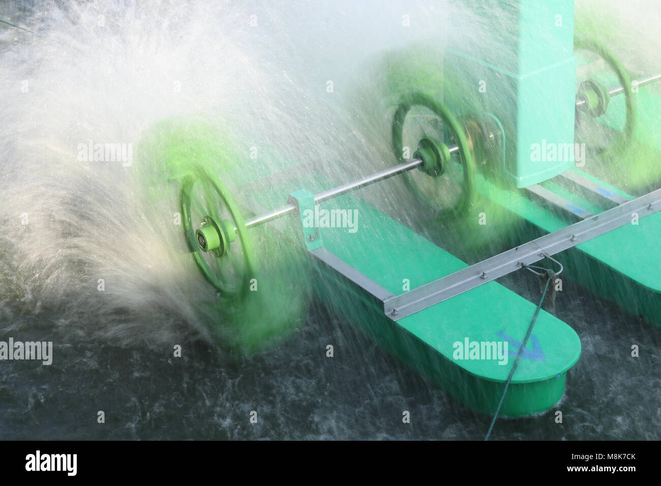 Spinning Paddle Wheel Aerators with Water Splash for adding oxygen ...