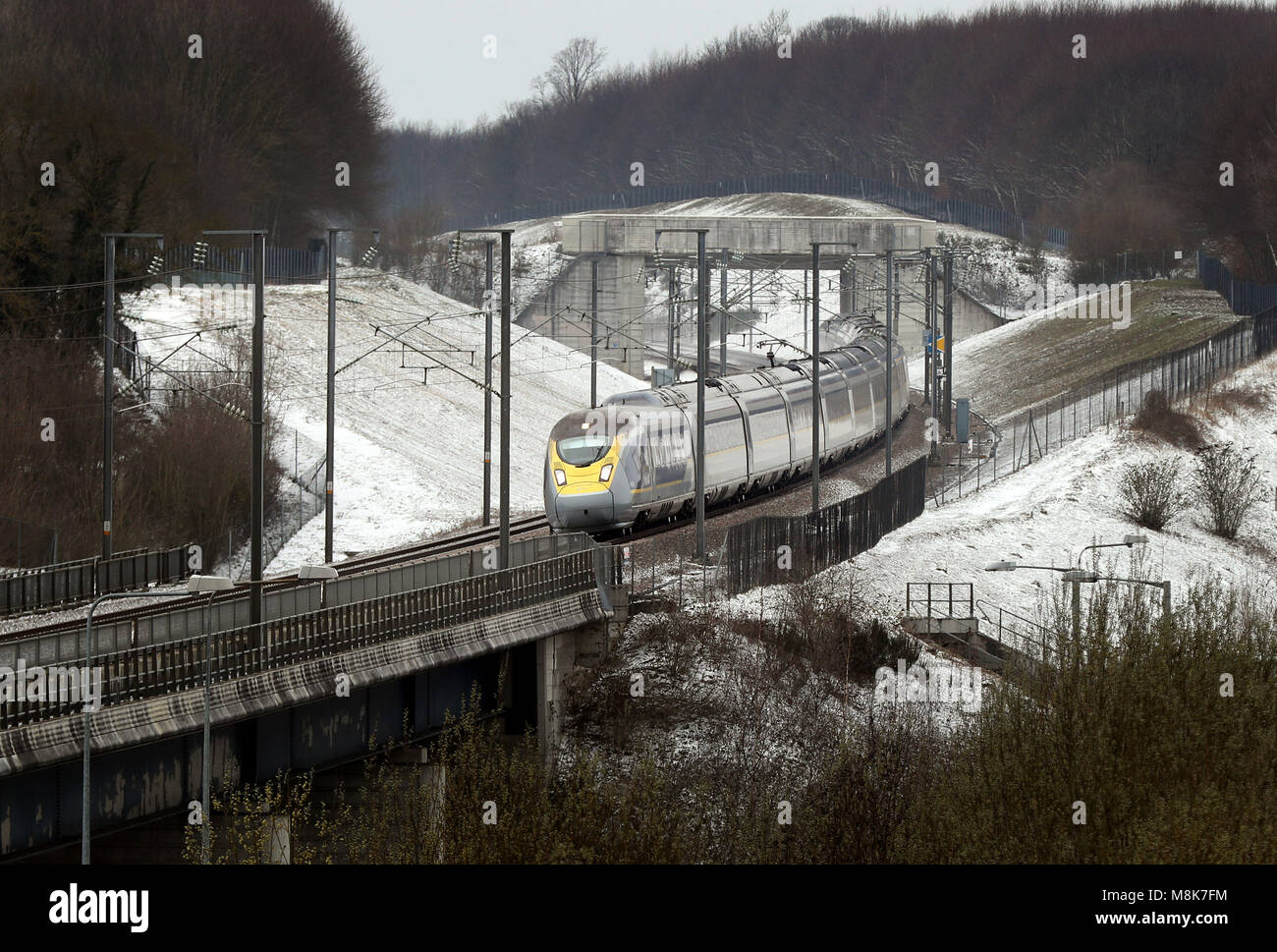 A Southeastern High Speed train passes over the Medway Bridge near ...