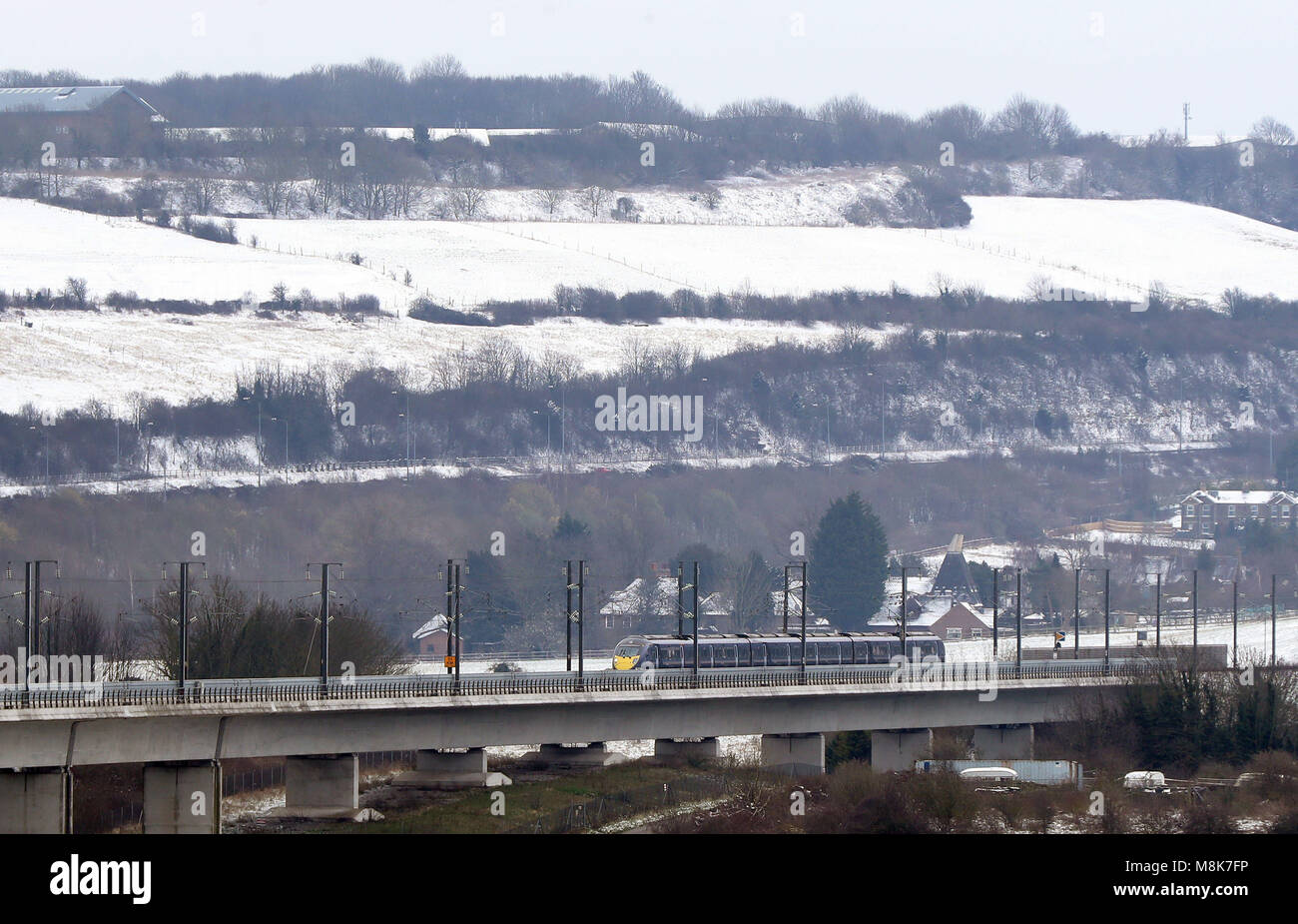 A Southeastern High Speed train passes over the Medway Bridge near ...