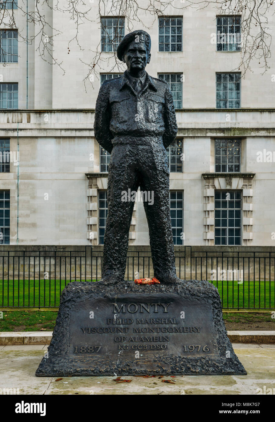 Statue of WWII hero, Field Marshal Viscount Montgomery of Alamein ...