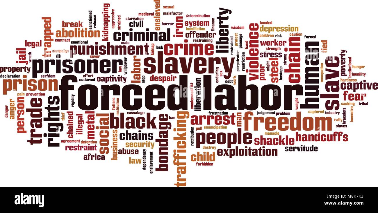 Forced labor word cloud concept. Vector illustration Stock Vector Image ...