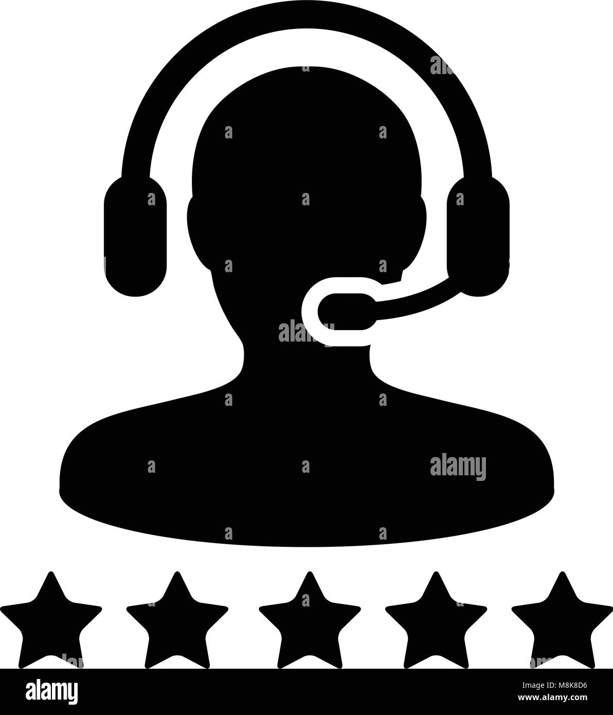 Service Icon Vector Customer Star Ratings for Male Online Support ...