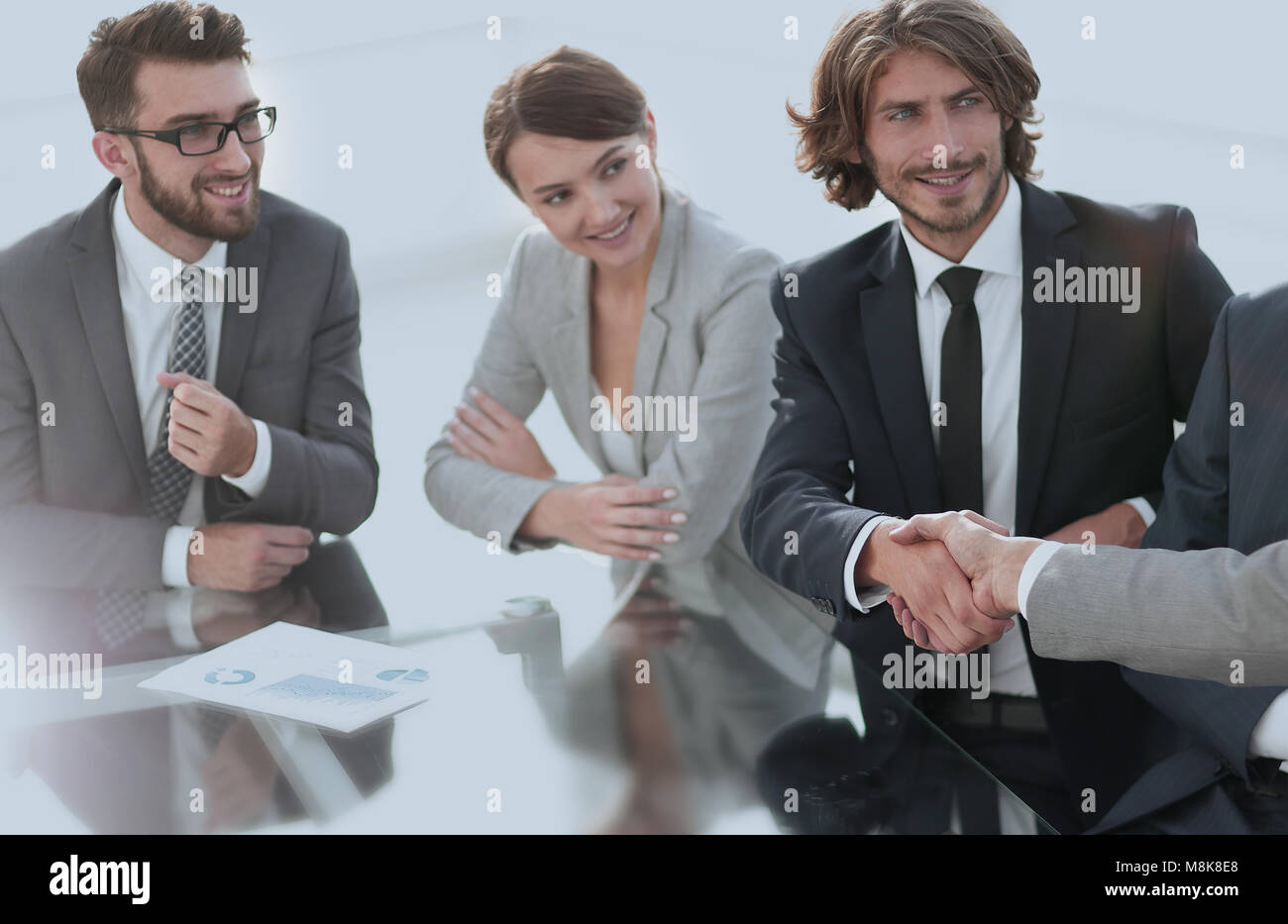 handshake partners at a business meeting Stock Photo - Alamy