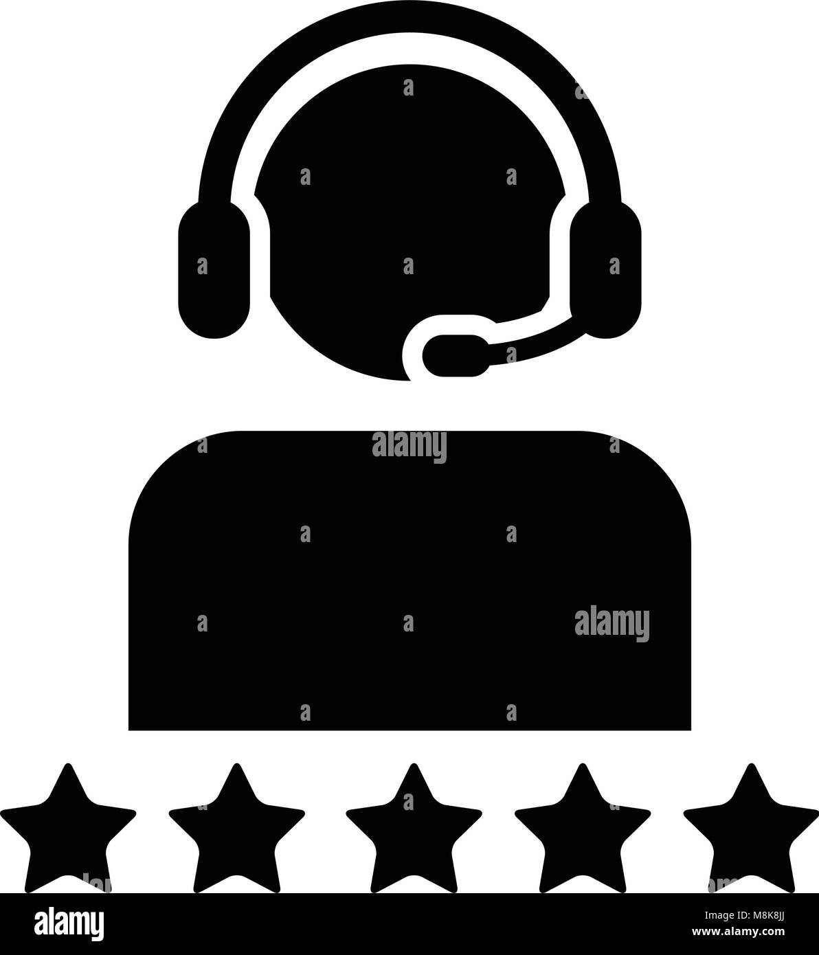Service Icon Vector Customer Star Ratings for Male Online Support ...