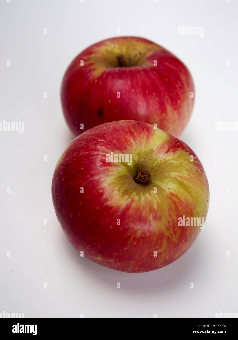 Two isolated akane apple Stock Photo - Alamy