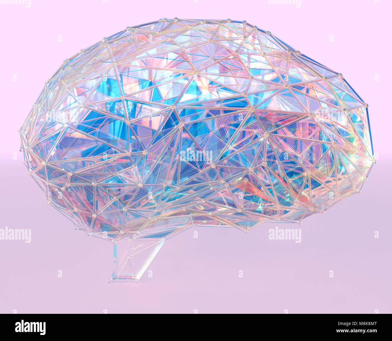Polygonal brain shape of an artificial intelligence with lines and ...