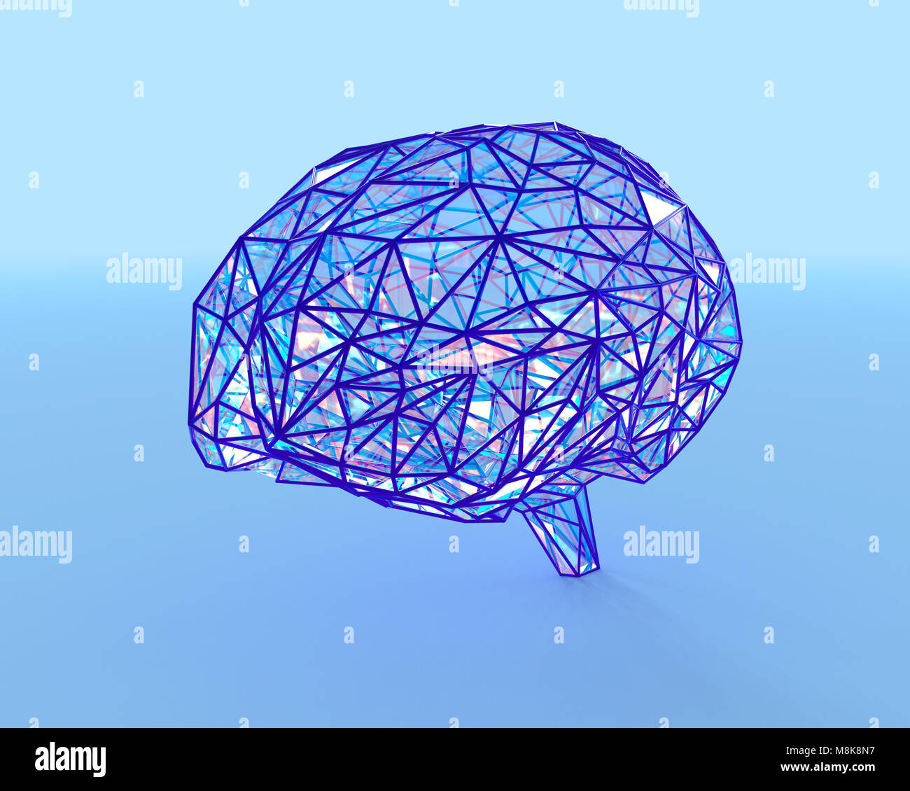 Polygonal brain shape of an artificial intelligence with lines and ...