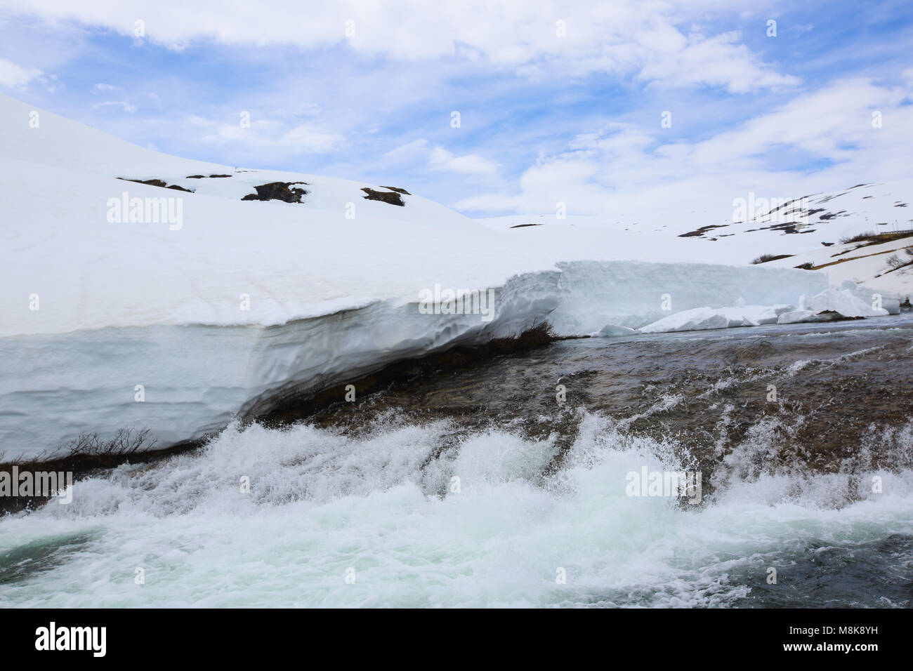 Spring glacial river of melting snow in mountains of Norway Stock Photo ...