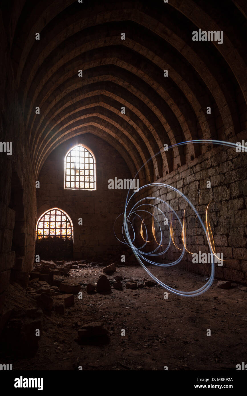 Inside the Goblin Ha' at Yester Castle near Haddington East Lothian ...