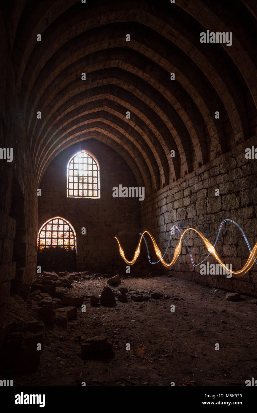 Inside the Goblin Ha' at Yester Castle near Haddington East Lothian ...