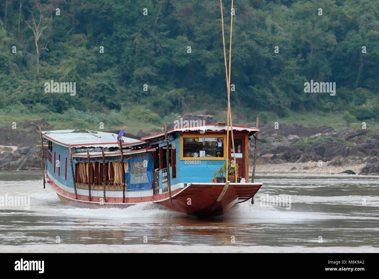 River bus, Mekong River, Laos Stock Photo - Alamy