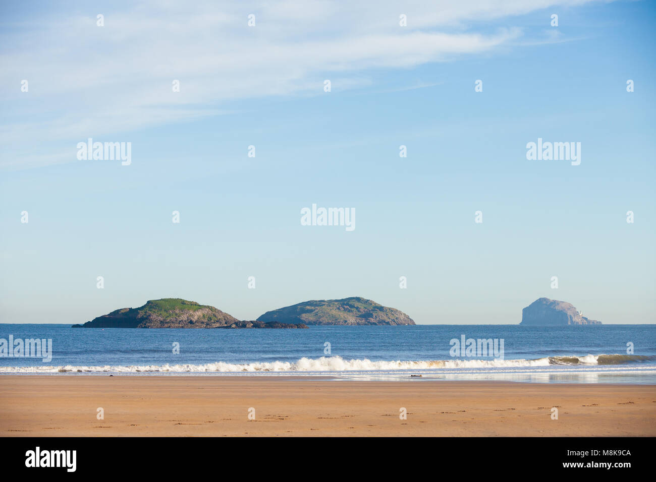 The Lamb, Craigleith and Bass Rock off the coast at North Berwick ...