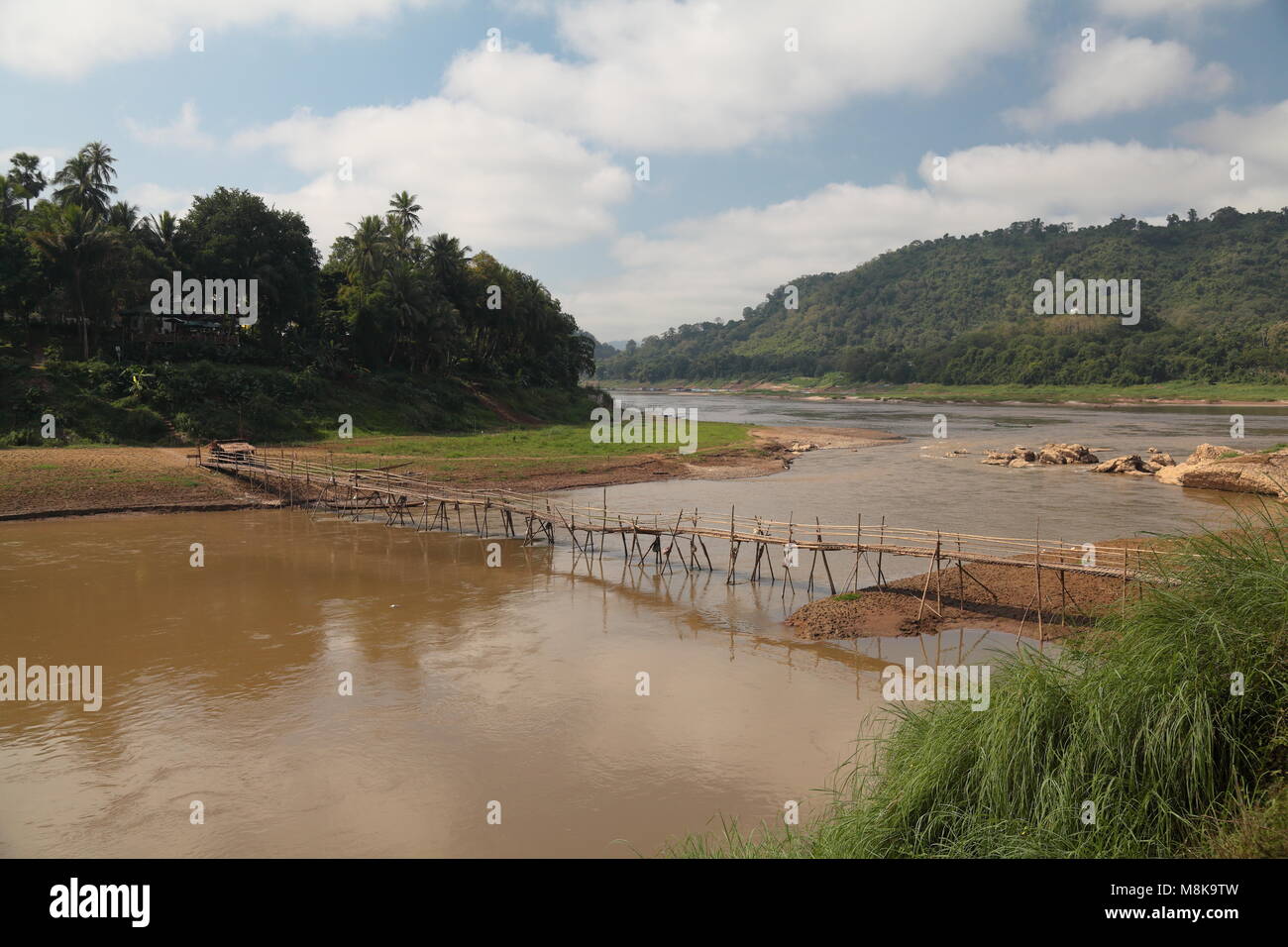 Bamboo bridge, Luang Prabang, Laos Stock Photo - Alamy
