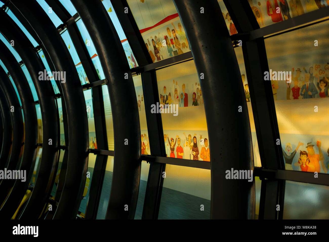 Ferrari world internal wall painted with people's illustration ...