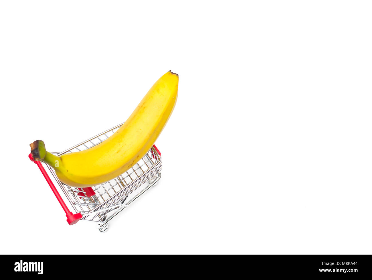 Buying a bananas from supermarket, Banana in shopping cart, shoping ...