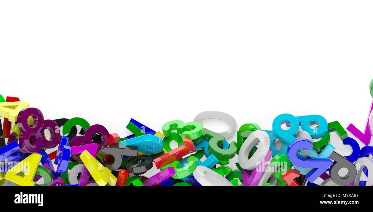 Education, maths, calculation concept. Colorful figures numbers bunch ...