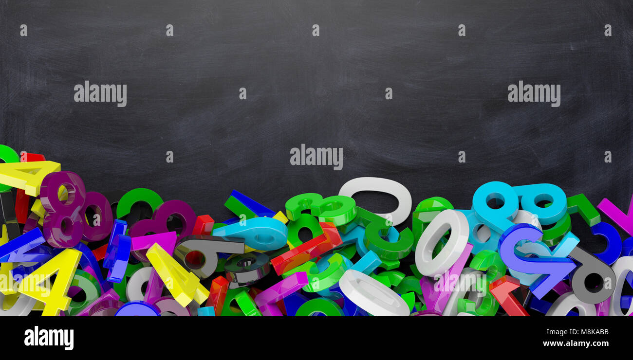 Education, maths, calculation concept. Colorful figures numbers bunch ...