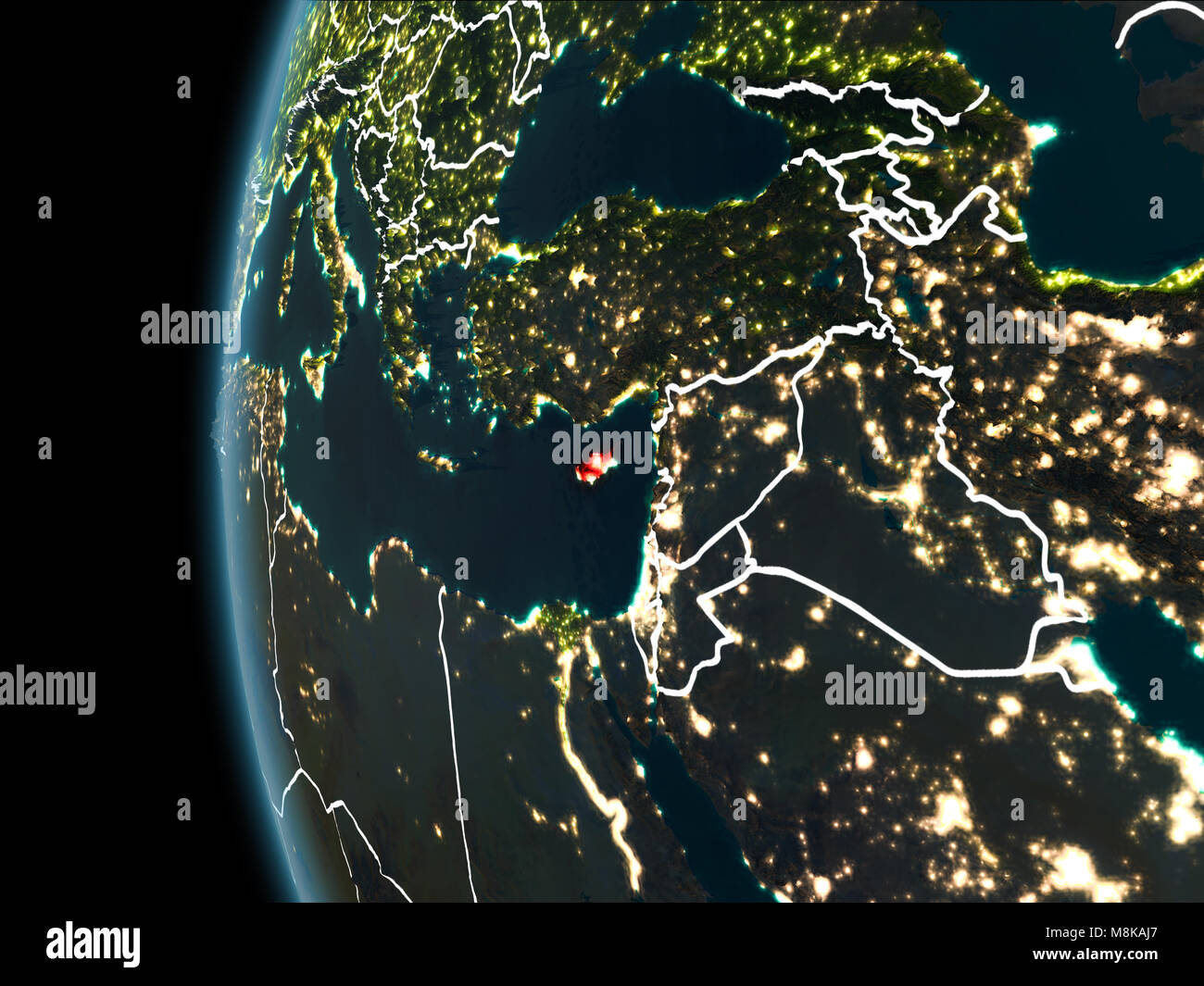Highlighted satellite image of cyprus hi-res stock photography and ...