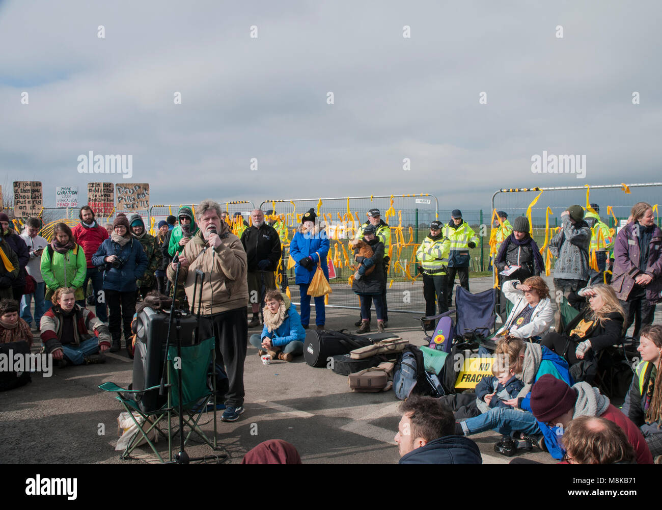 Reclaim the Power protesters outside the Cuadrilla Fracking Site on ...