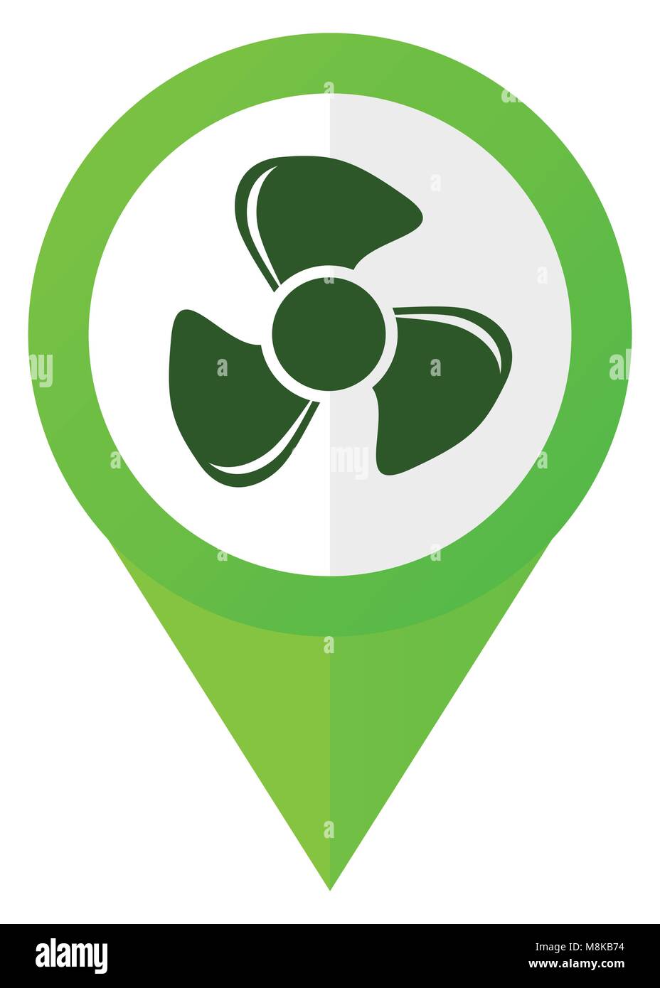 Fan green pointer vector icon in eps 10 isolated on white background ...