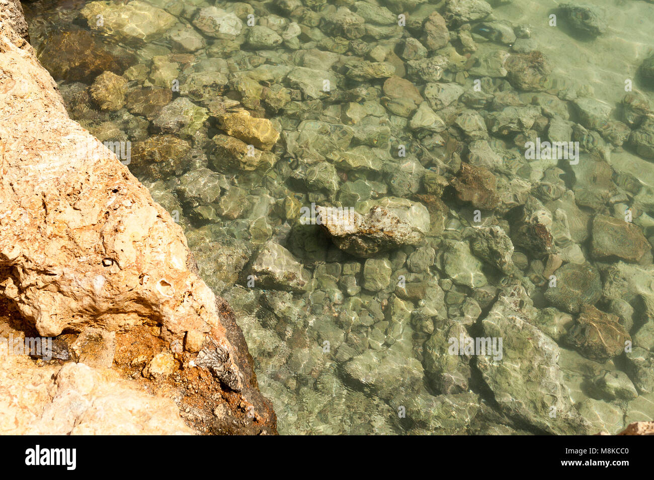top view on the sea and rock coast. background Stock Photo - Alamy