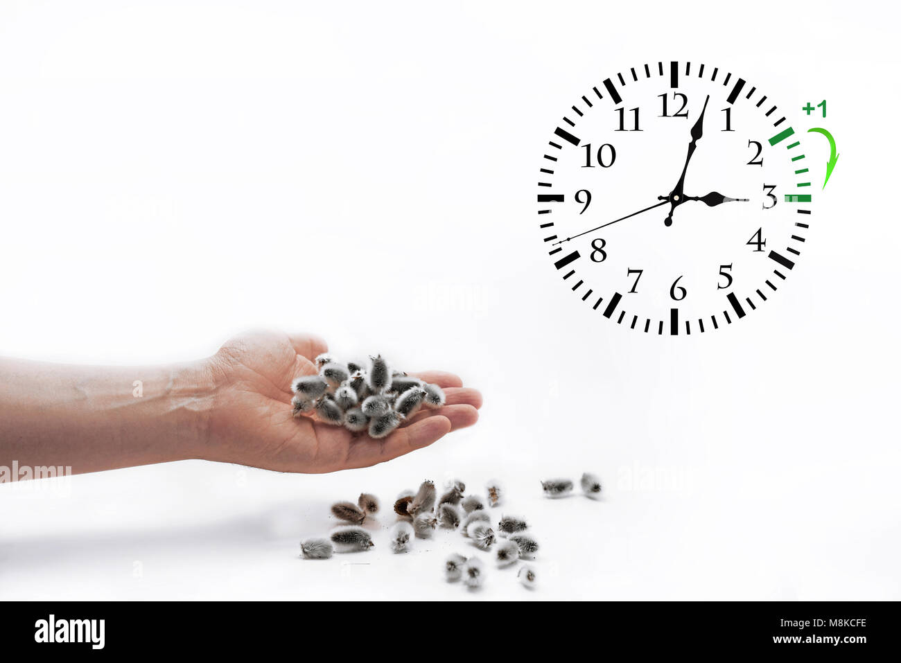 Daylight Saving Time. DST. Wall Clock going to winter time. Turn time ...