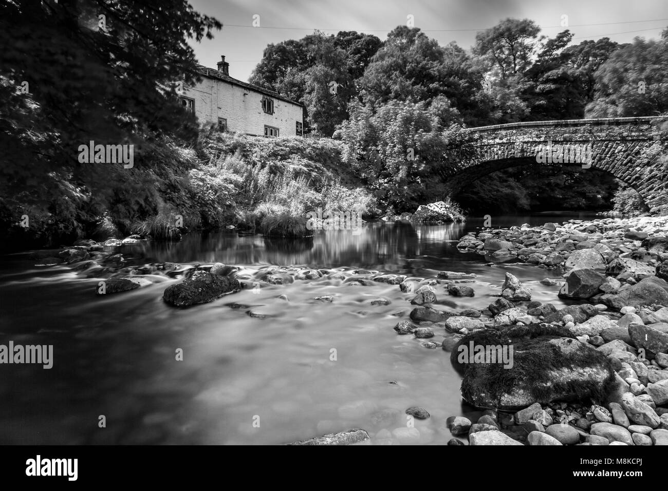 River wharfe meanders it's way through Hubberholme and on through the ...