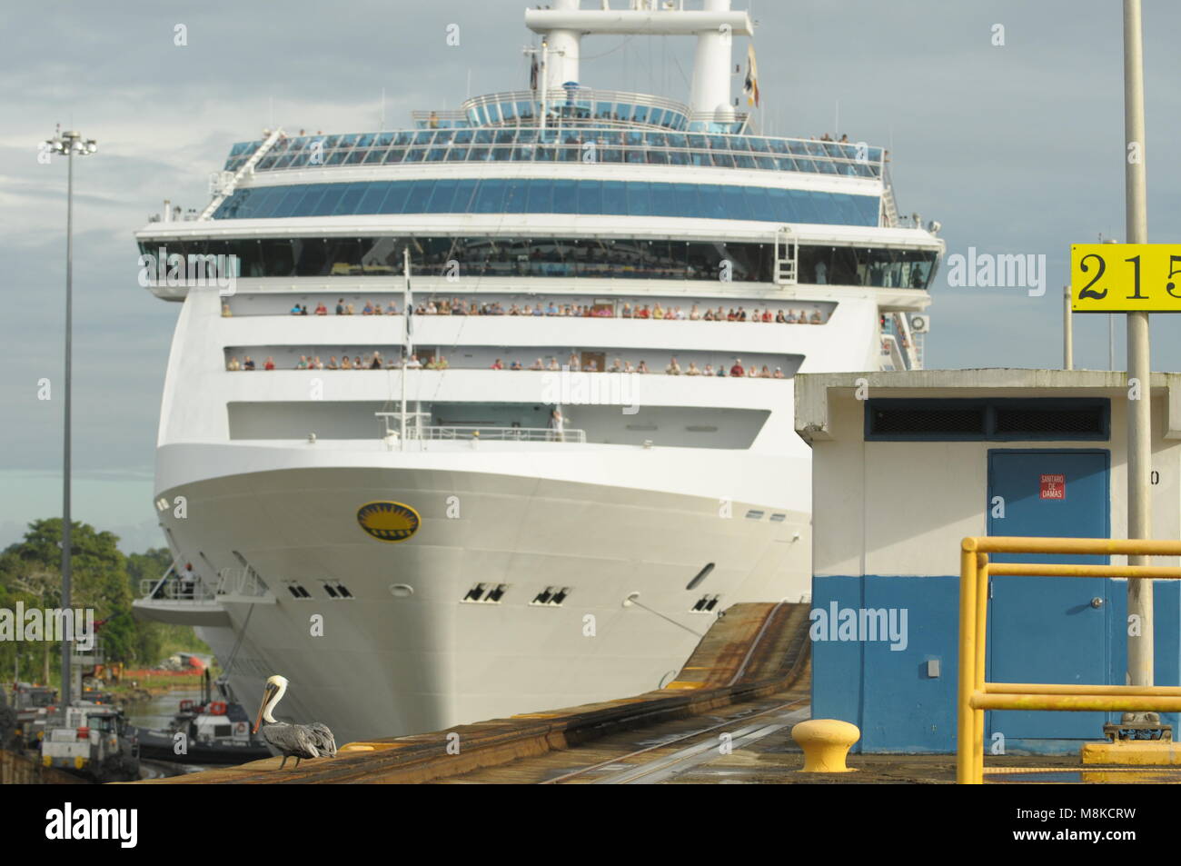 Coral Princess cruise ship passes through the Panama Canal Stock Photo ...