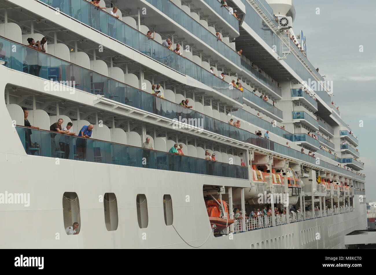 Coral Princess cruise ship passes through the Panama Canal Stock Photo ...